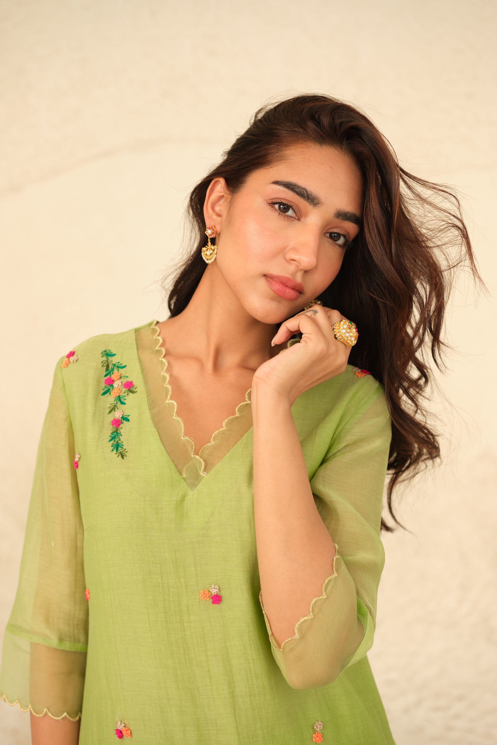 Numani Chanderi Kurta Set