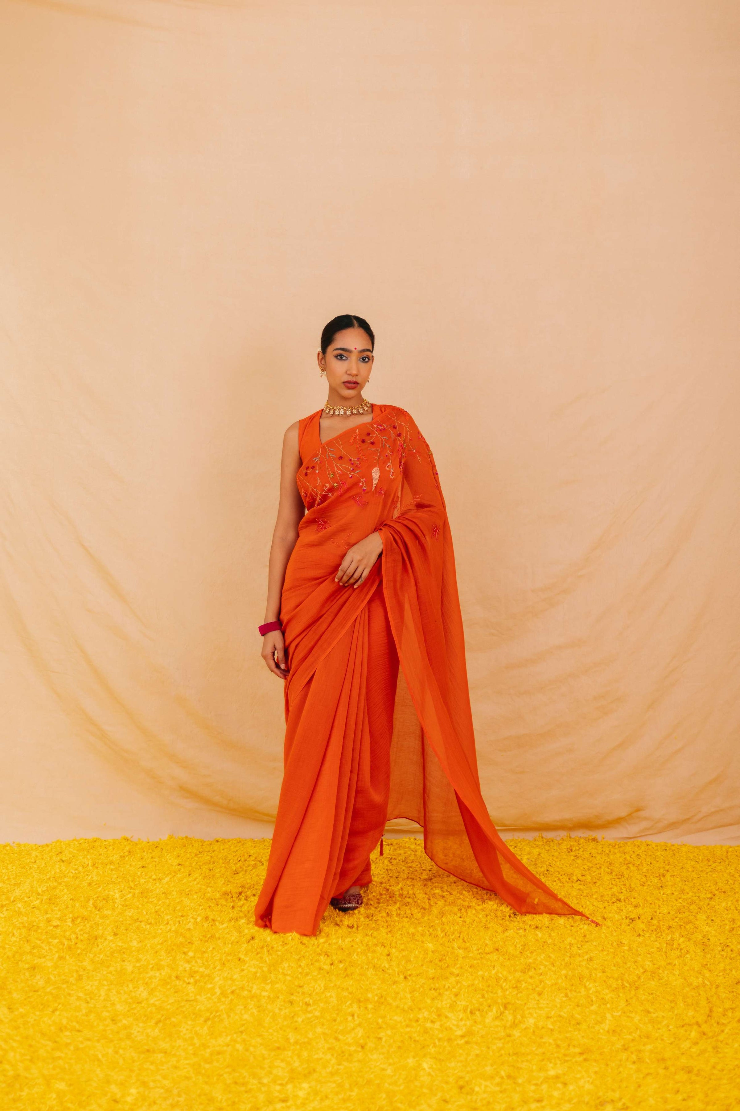 Mina Chanderi Sari